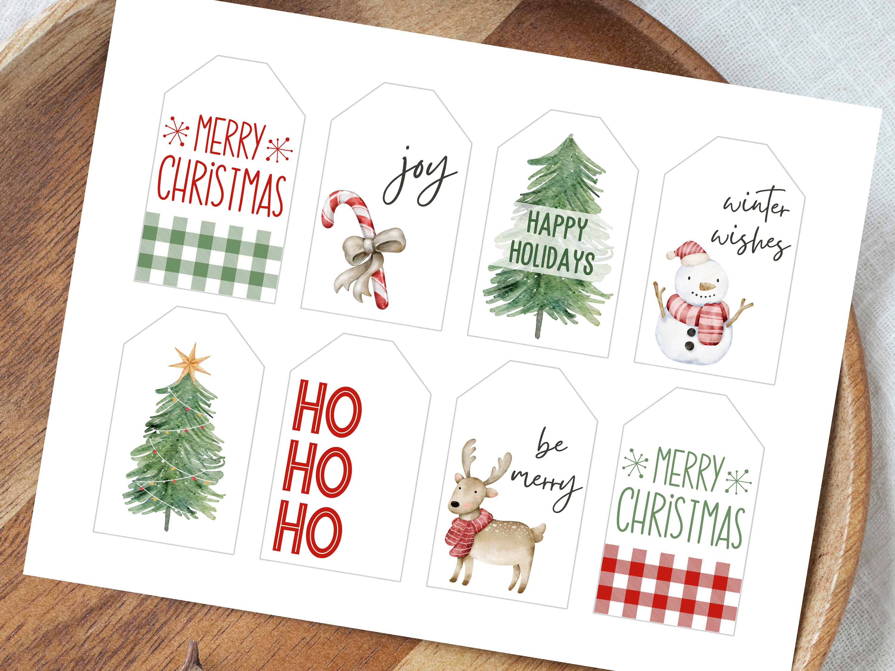 Christmas Gift Tags & Treat Tags | Traditional Country Christmas ...