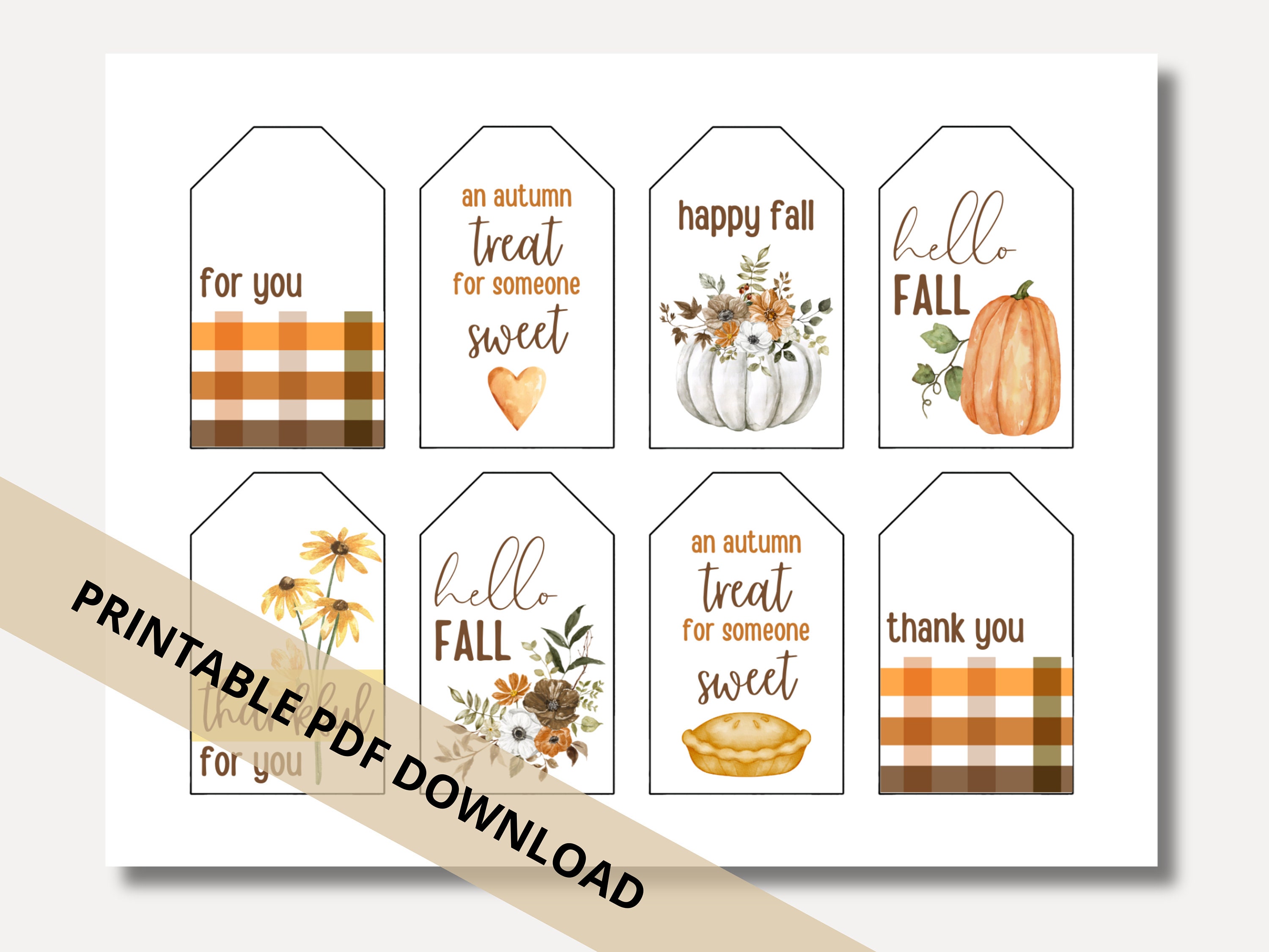 Fall Gift Tags & Treat Tags Printable PDF Download - Etsy