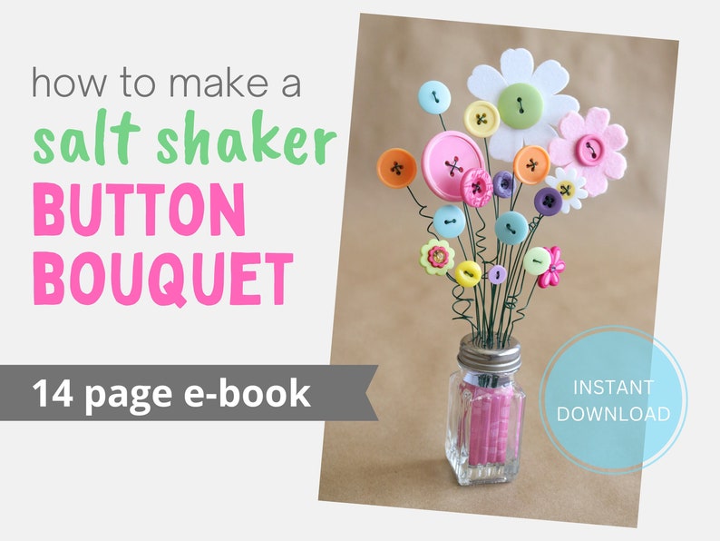 How to Make a Salt Shaker Button Bouquet PDF E-book, DIGITAL DOWNLOAD ...