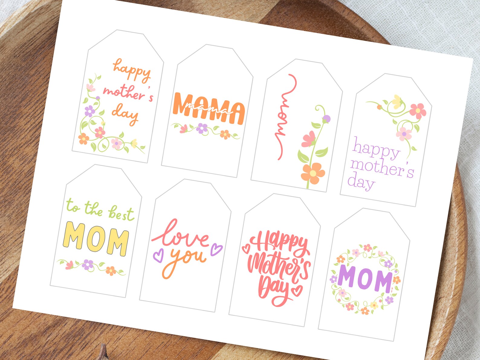 Mother's Day Gift Tags | Floral Pastel | Happy Mother's Day | Printable ...