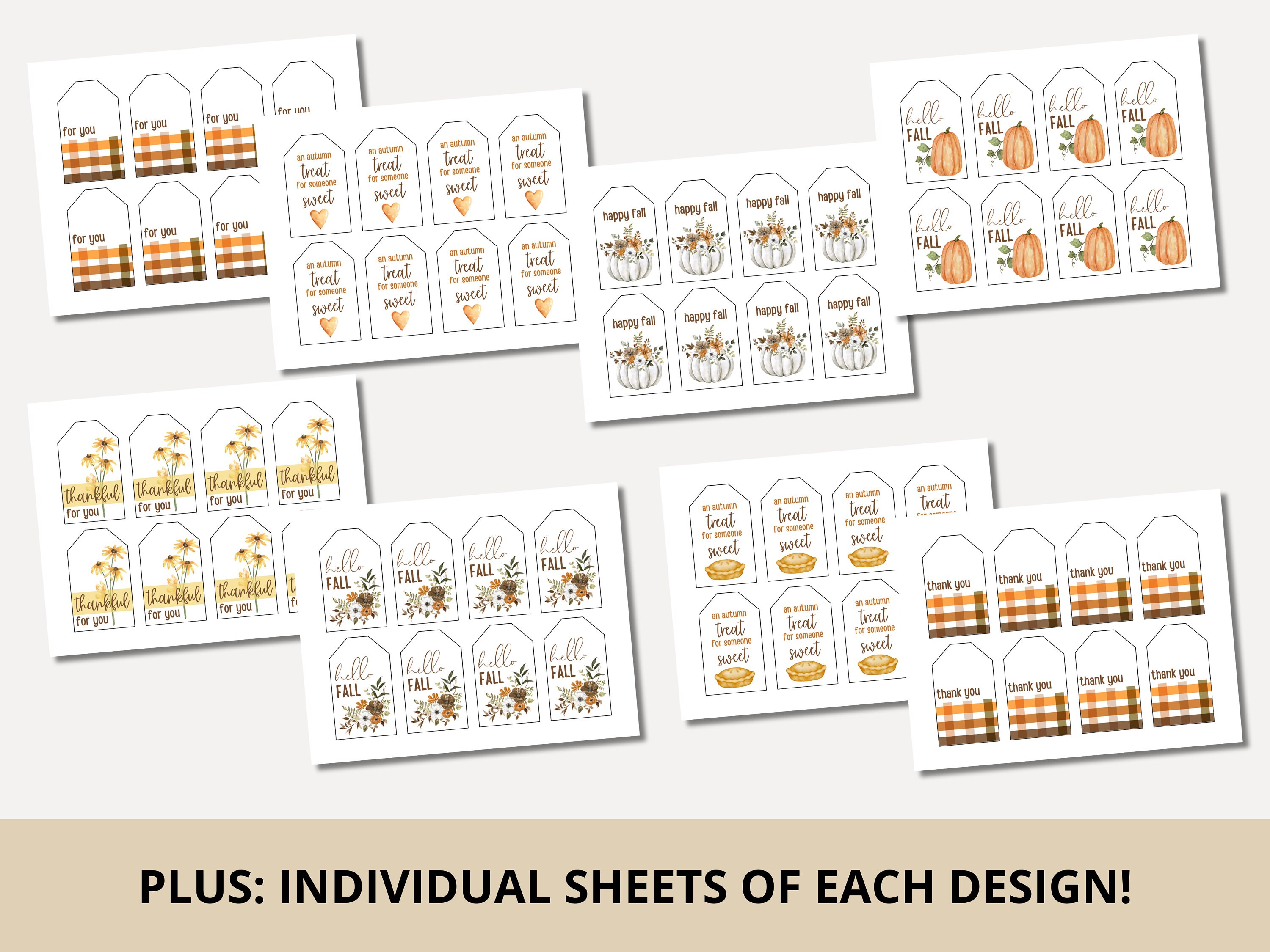 Fall Gift Tags & Treat Tags | Printable PDF Download - Etsy