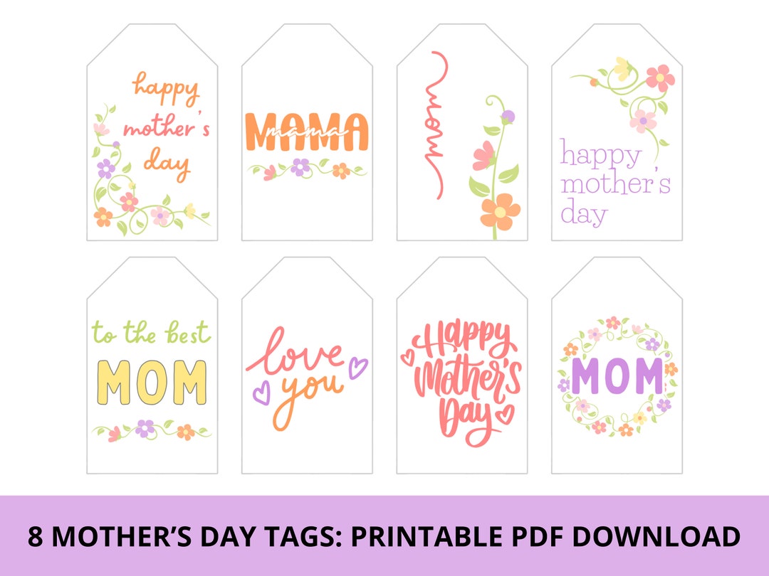 Mother's Day Gift Tags | Floral Pastel | Happy Mother's Day | Printable ...