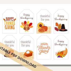 Thanksgiving Gift Tags & Treat Tags | Printable PDF Download - Etsy