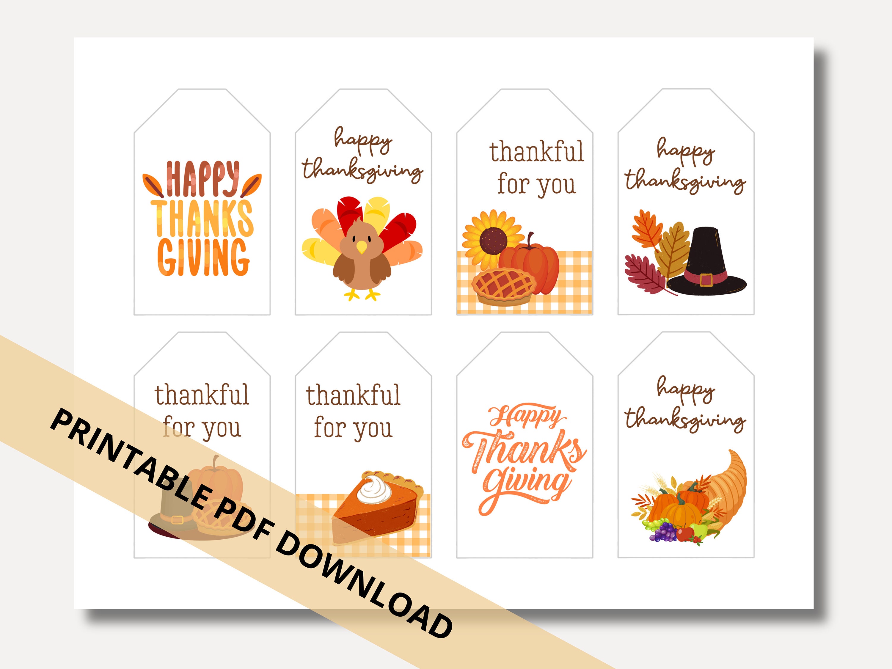 Thanksgiving Gift Tags & Treat Tags | Printable PDF Download - Etsy
