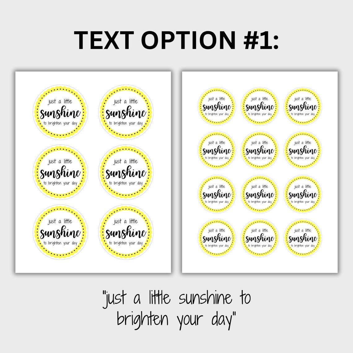 Yellow Sunshine Gift Tags | Sending You Sunshine | Sunshine Yellow Gift ...