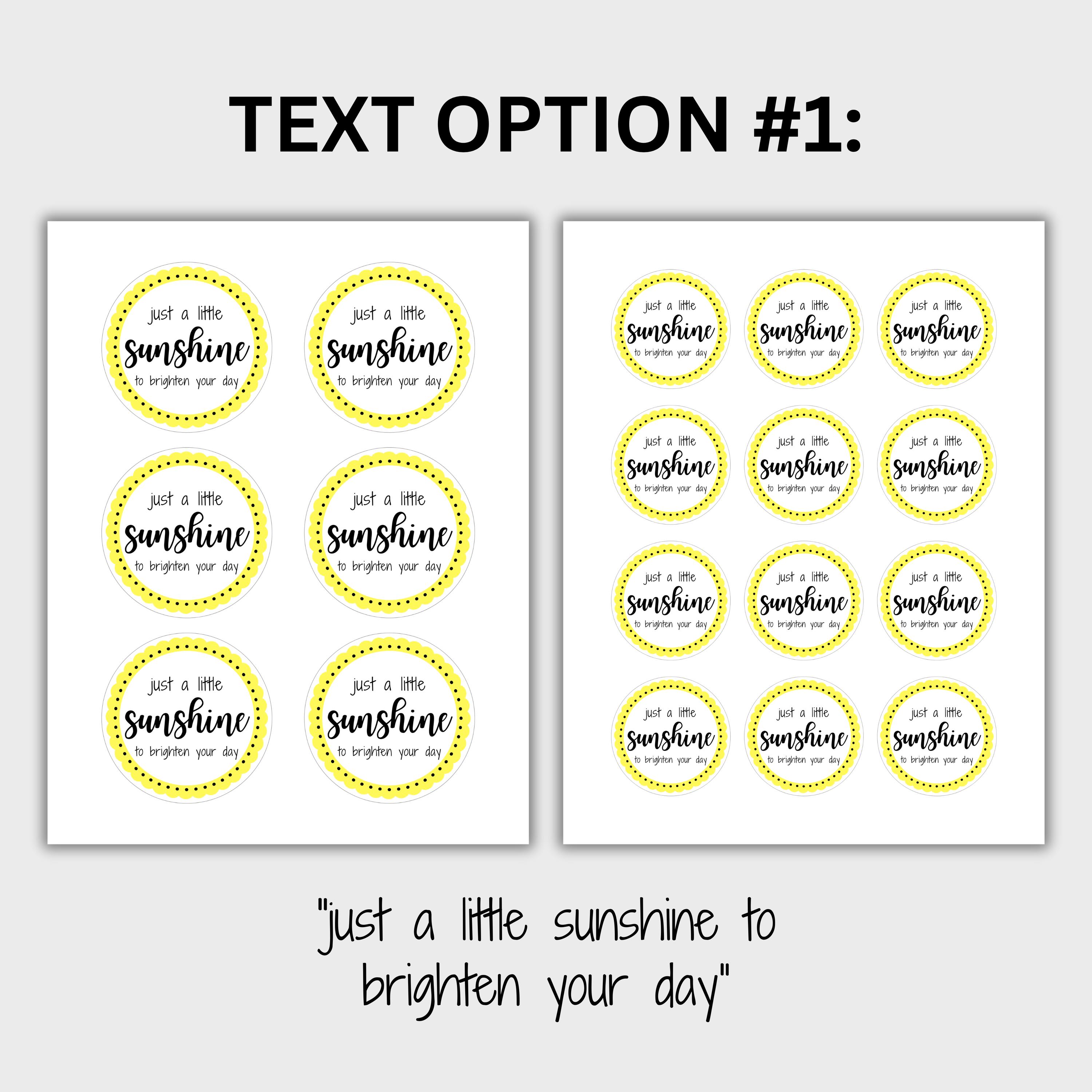 Yellow Sunshine Gift Tags | Sending You Sunshine | Sunshine Yellow Gift ...