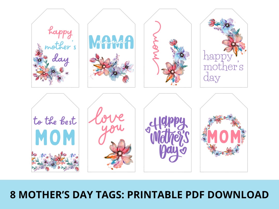 Mother's Day Gift Tags | Floral Watercolor | Happy Mother's Day ...
