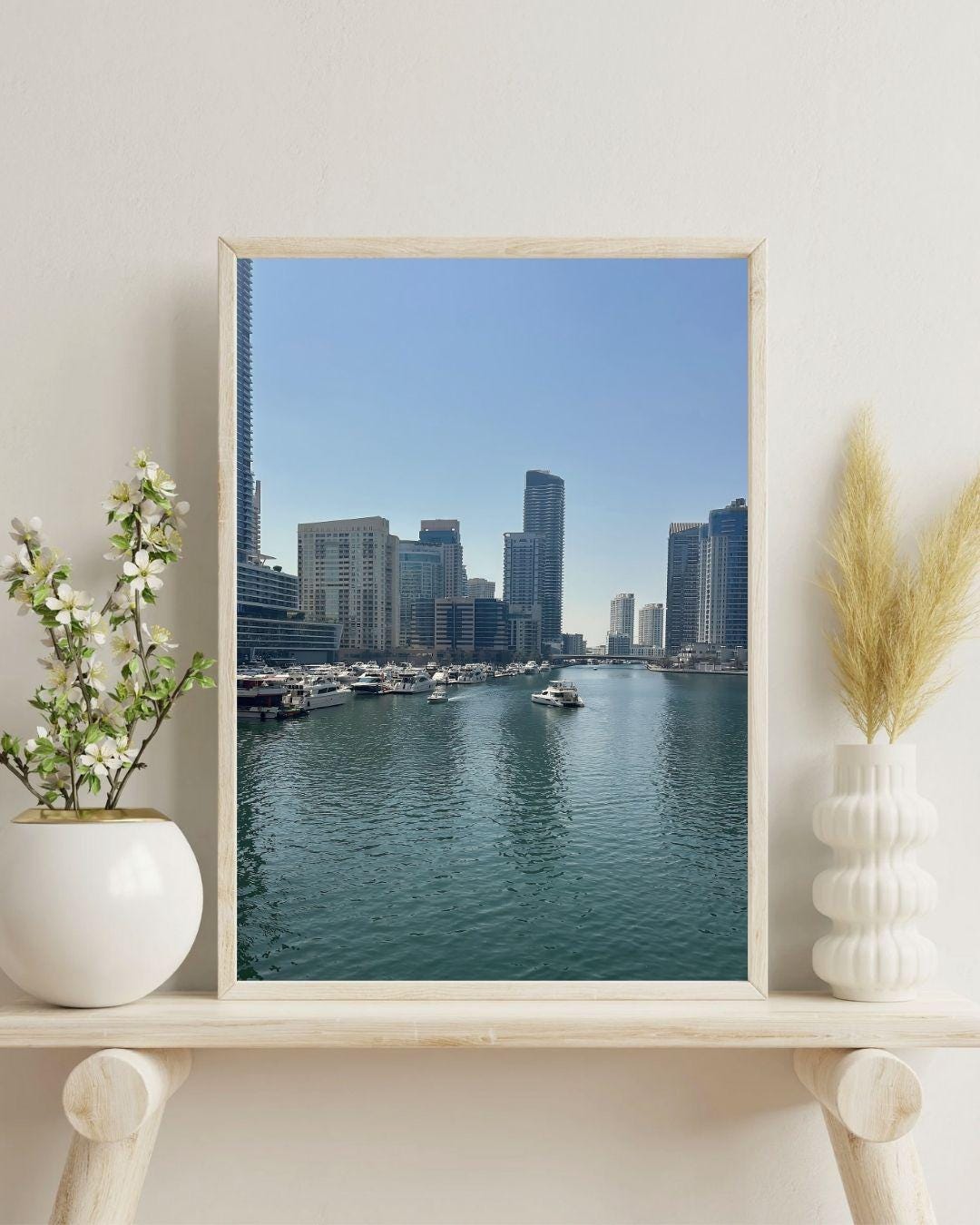 Dubai Marina Wall Art Print | Minimal City Photography | Calm Modern ...