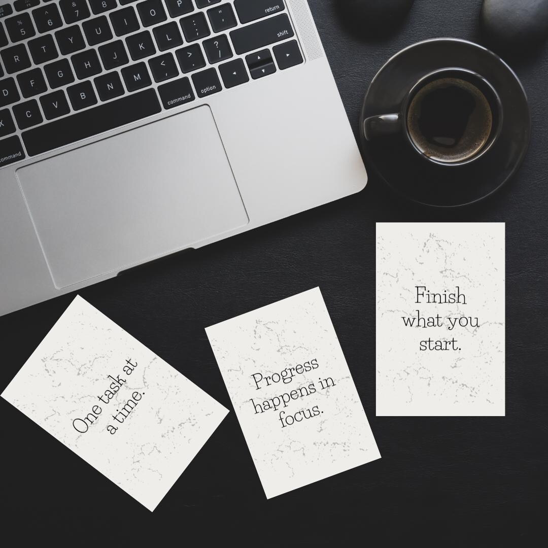 Printable Motivational Cards – Work & Focus 6X4 Inches | Set of 12 ...