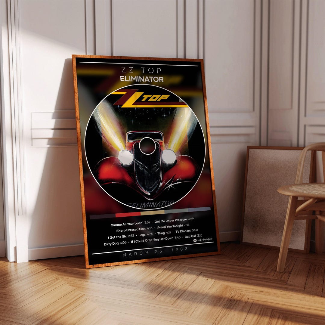 ZZ Top Poster | Eliminator Poster | Album Poster Print | Album Cover ...