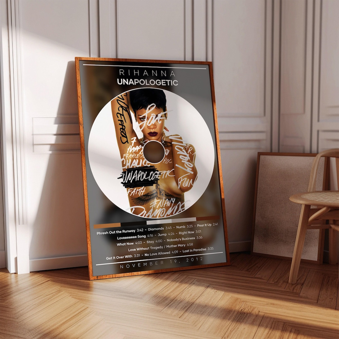 Rihanna Poster | Unapologetic Poster | Album Poster Print | Album Cover ...