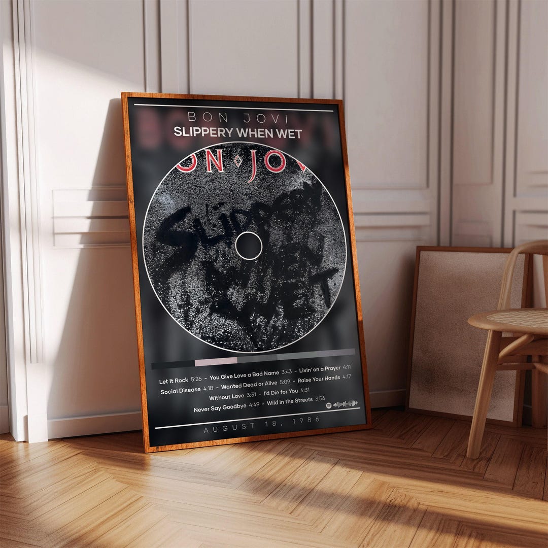 Bon Jovi Poster Print | Slippery When Wet Poster | Album Poster Print ...