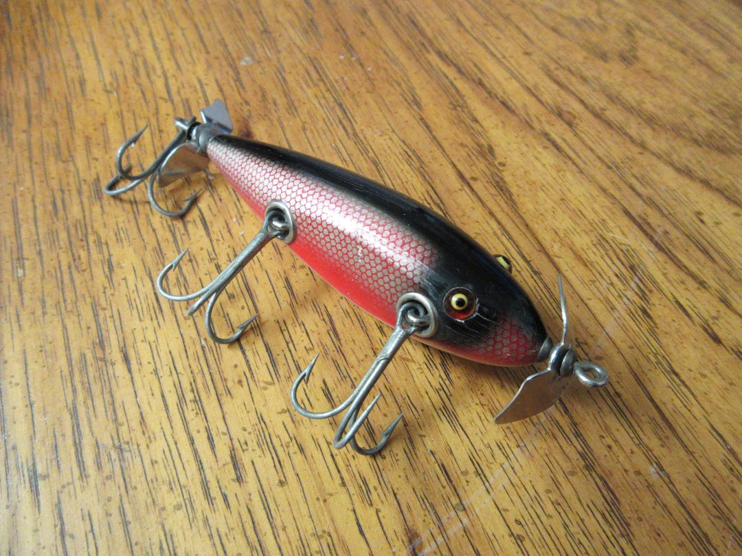 Creek Chub Bait Company Injured Minnow #1505, Antique Wooden Fishing ...