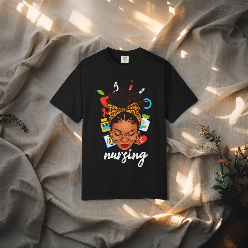 Melanin Nurse T-shirt, African American RN Graphic Tee, Healthcare ...