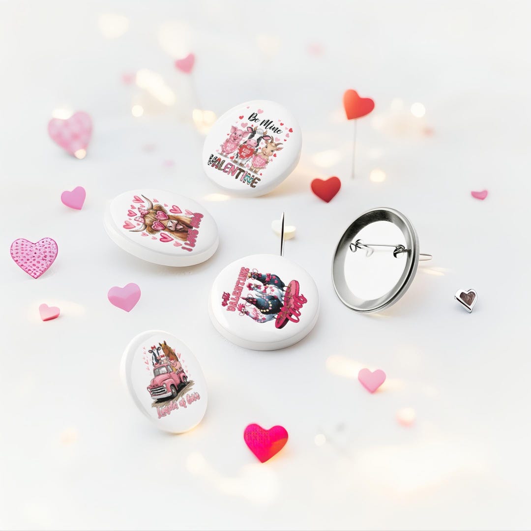 Funny Valentine Pin Button Set, Cute Love Pins, Valentines Day Gift ...
