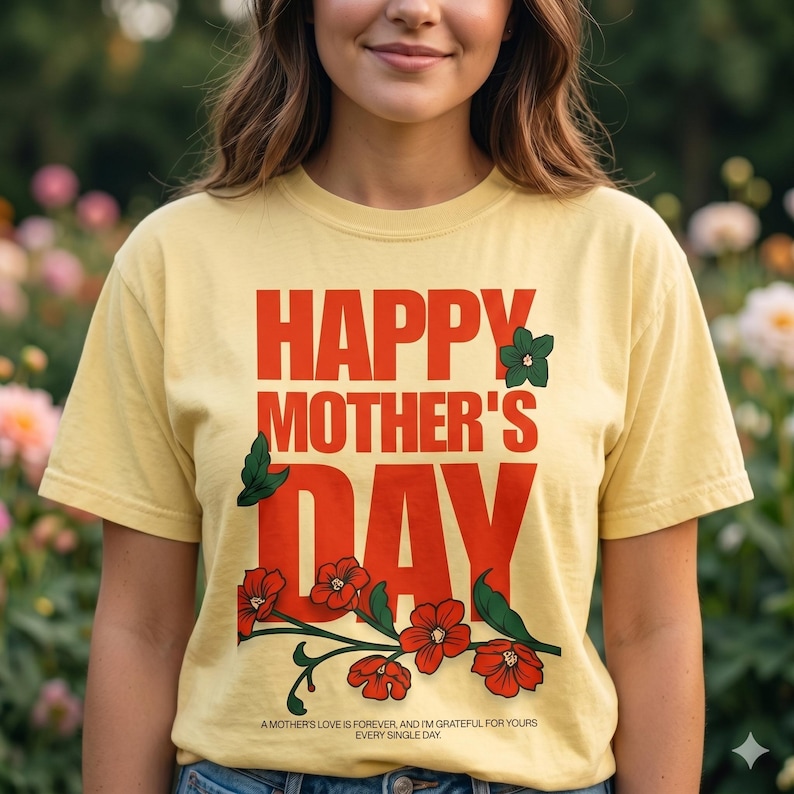 Comfort Colors 1717 Floral Mom Shirt, Retro Botanical Mama Tee - Etsy
