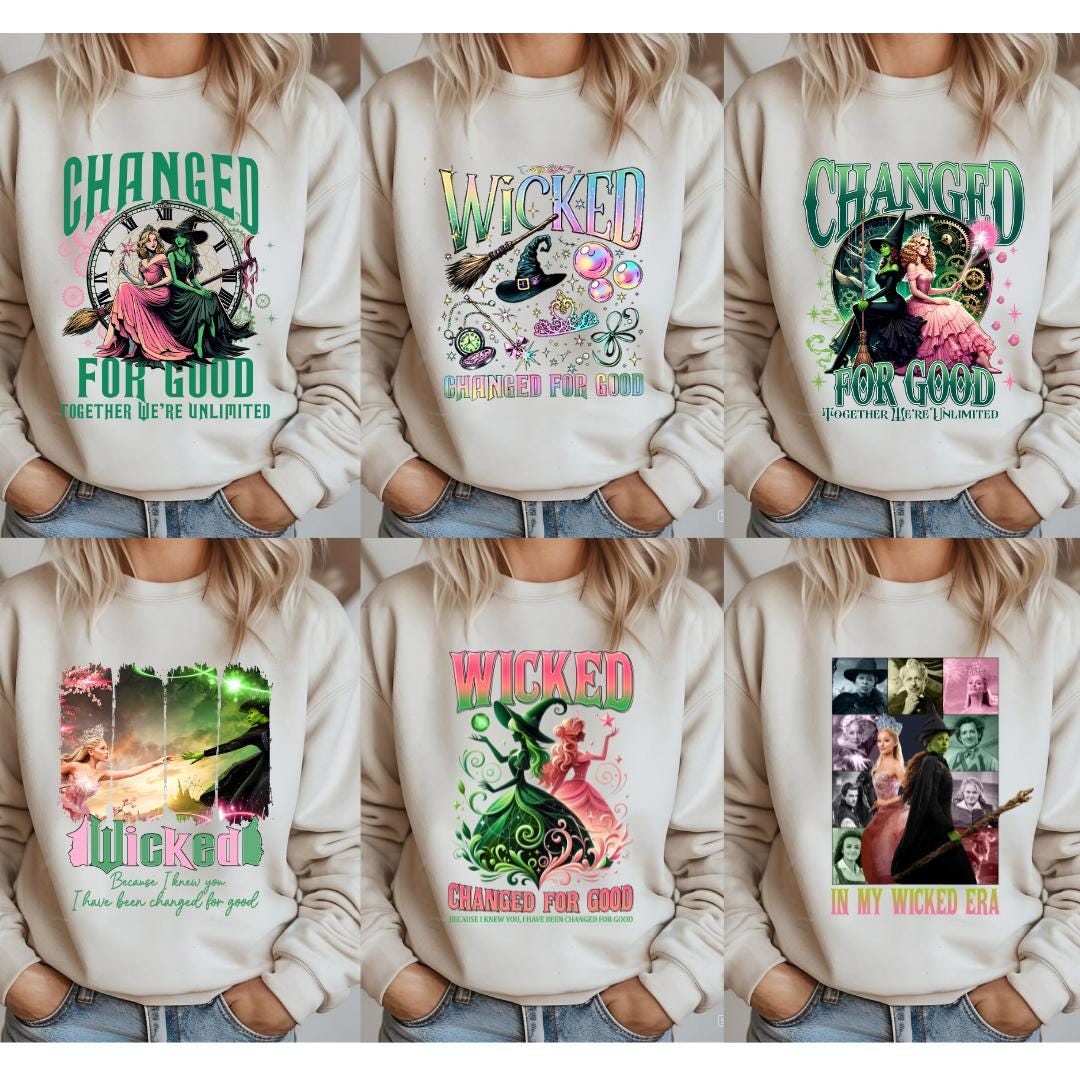 Wicked Sweatshirt, Viral Wicked Sweatshirt, Witch Pink and Green Wicca ...