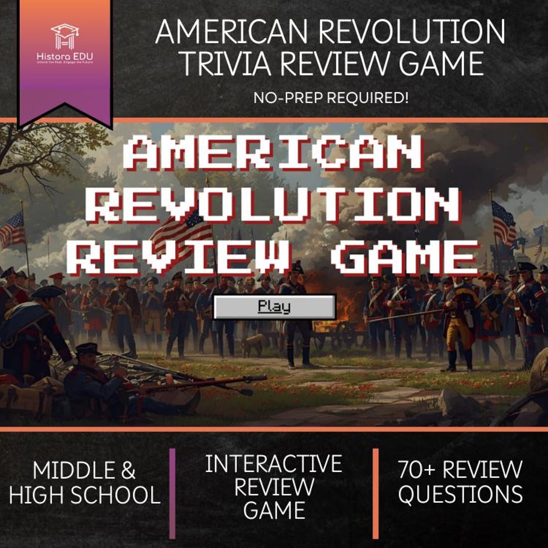 American Revolution Review Game | Social Studies Trivia Game ...