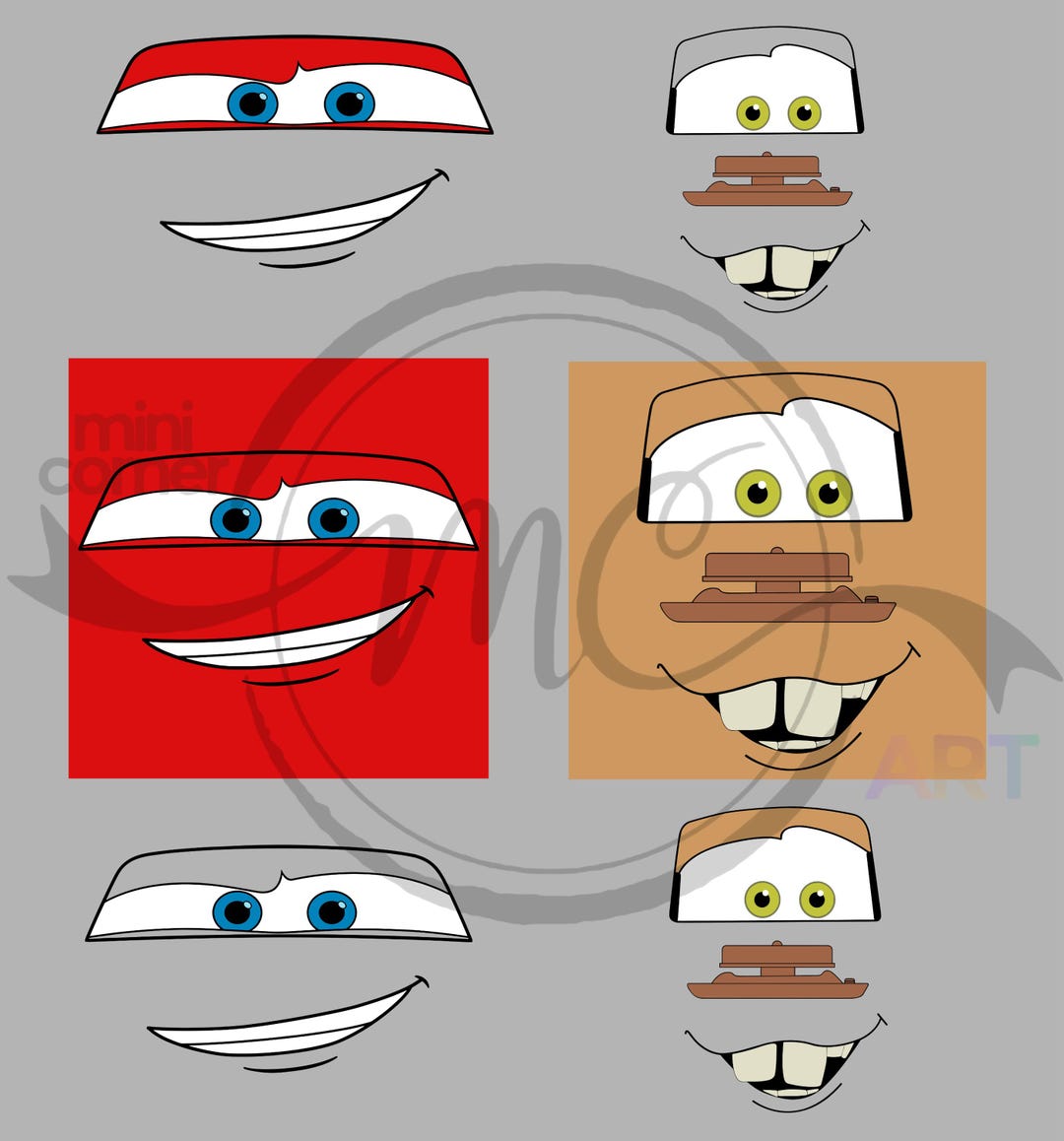 Cars Faces Svg Cliparts Bundle, Cars Face Png Svg, Cars Tshirt Design ...