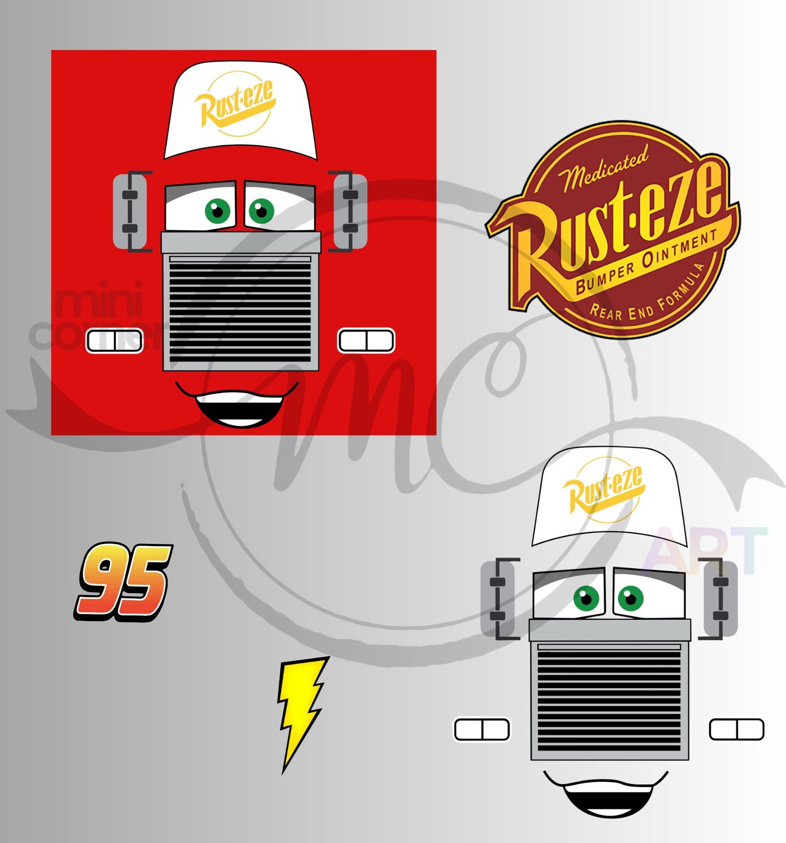 Mack Cars Face SVG Png Dxf Eps Clipart Logo, Cars Mack Truck SVG ...