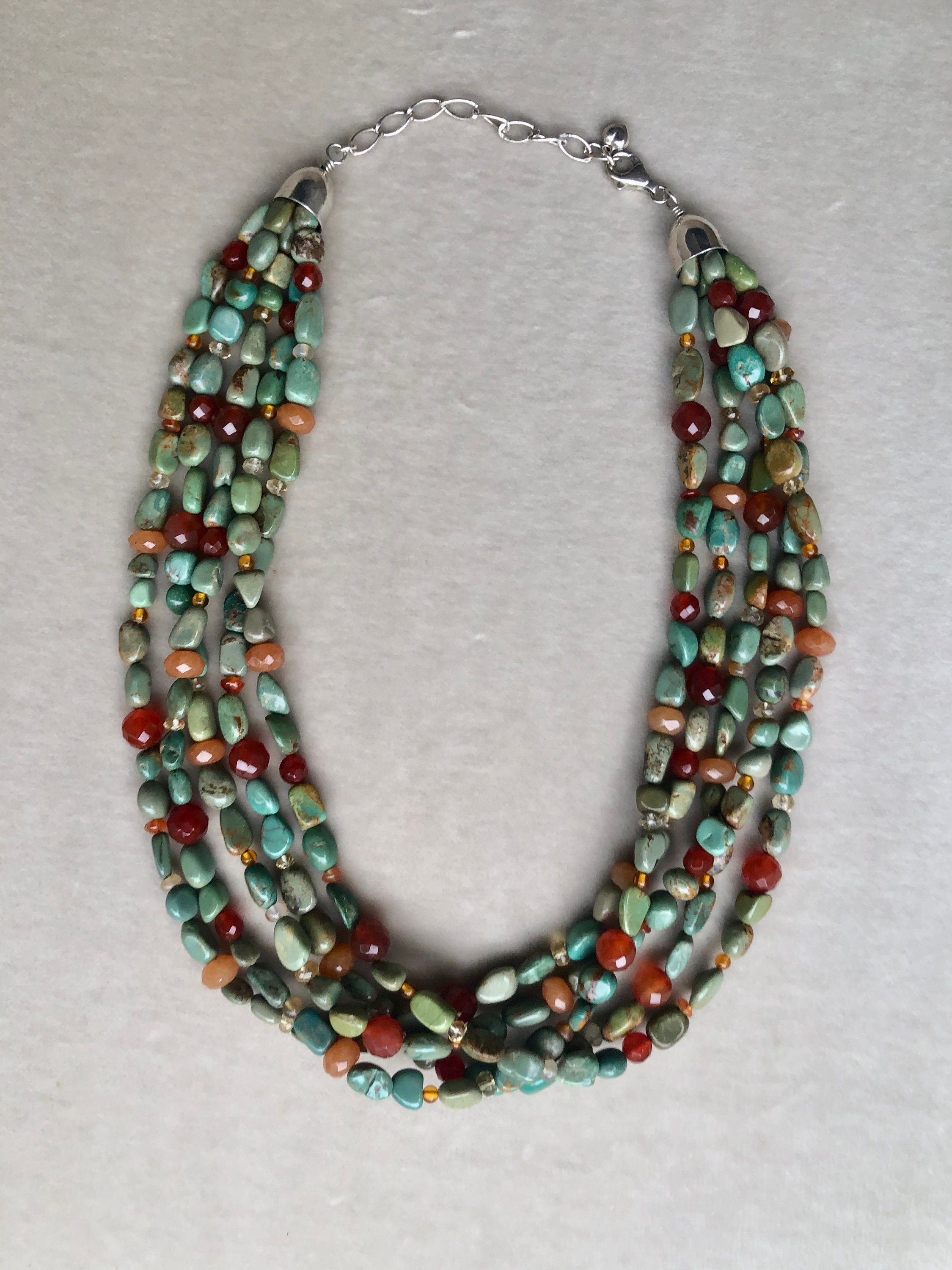 Vintage Jay King DRT Mines Multi-strand Turquoise Carnelian Citrine ...