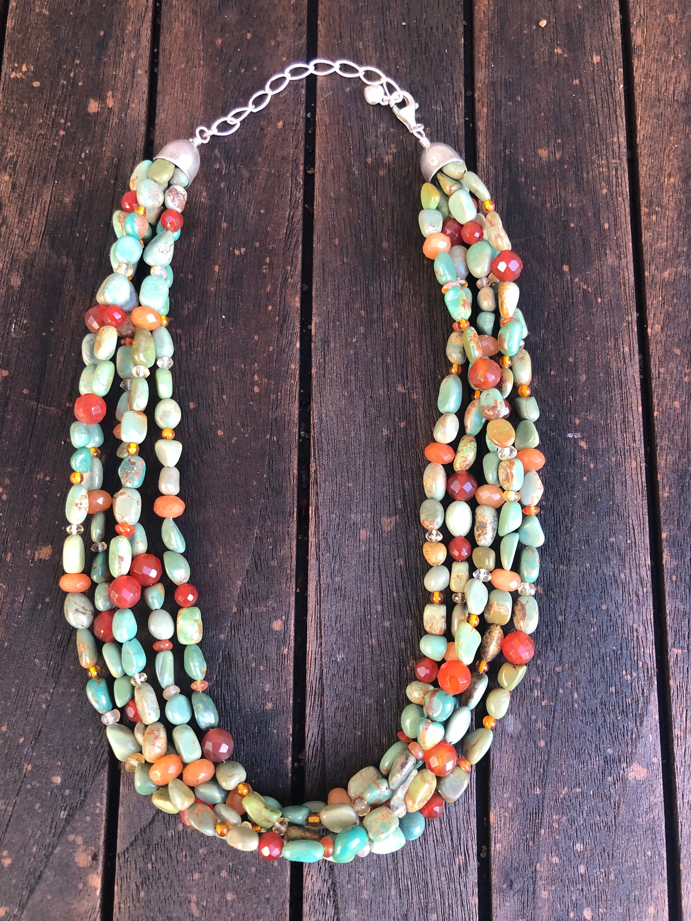 Vintage Jay King DRT Mines Multi-strand Turquoise Carnelian Citrine ...