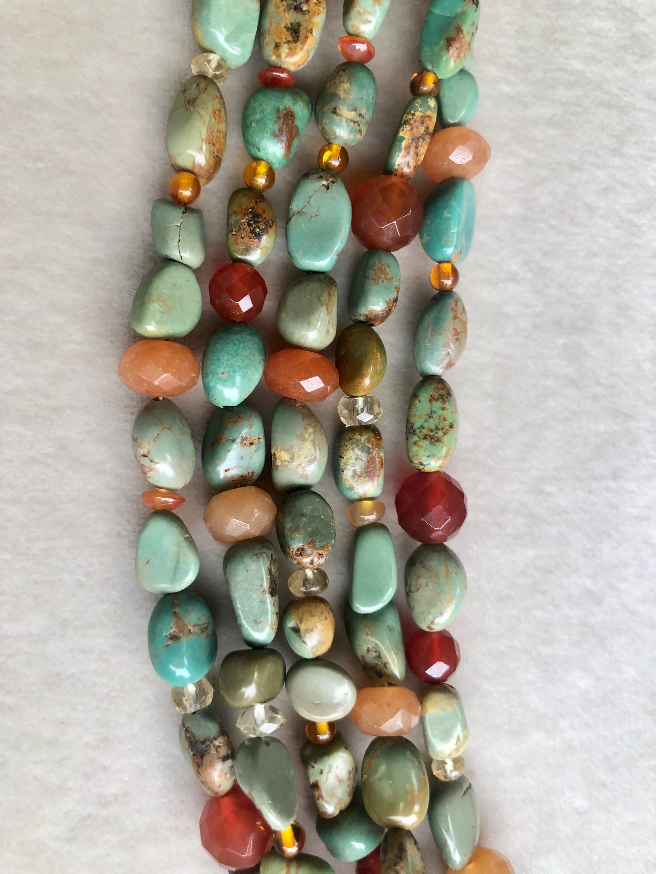Vintage Jay King DRT Mines Multi-strand Turquoise Carnelian Citrine ...