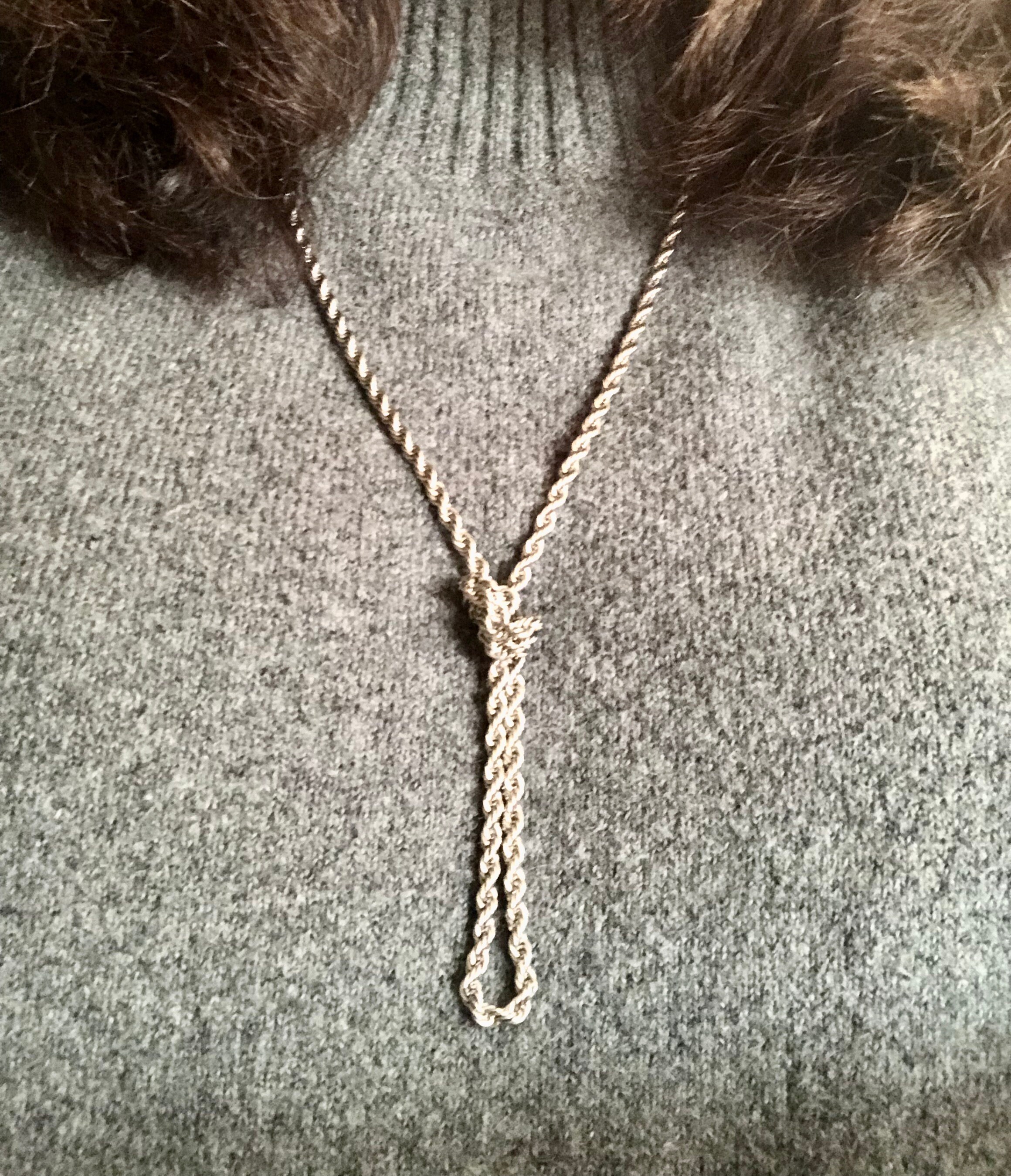 Vintage 40 Continuous Twisted Rope Chain Loop Silver Tone - Etsy