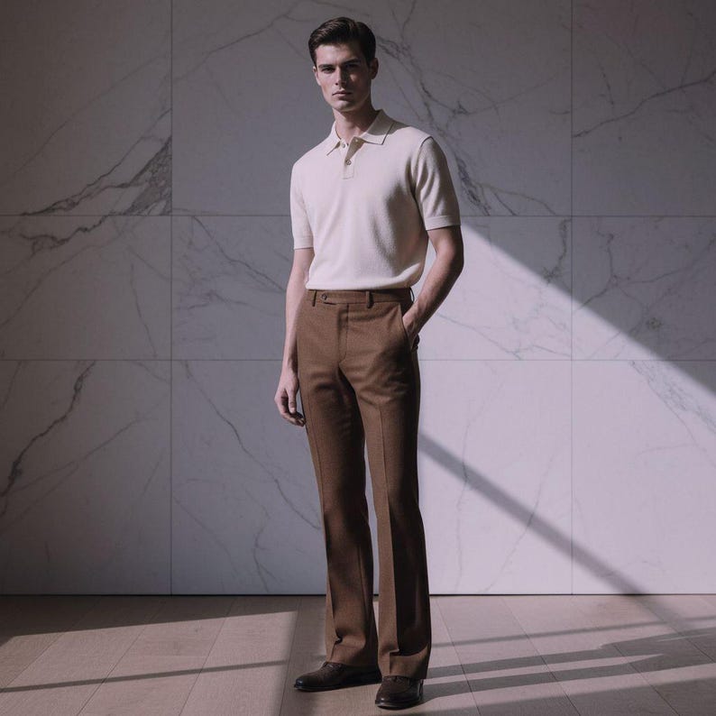 Men’s Formal Pants Handmade Tailored Trousers Bell Bottom Custom Fit ...