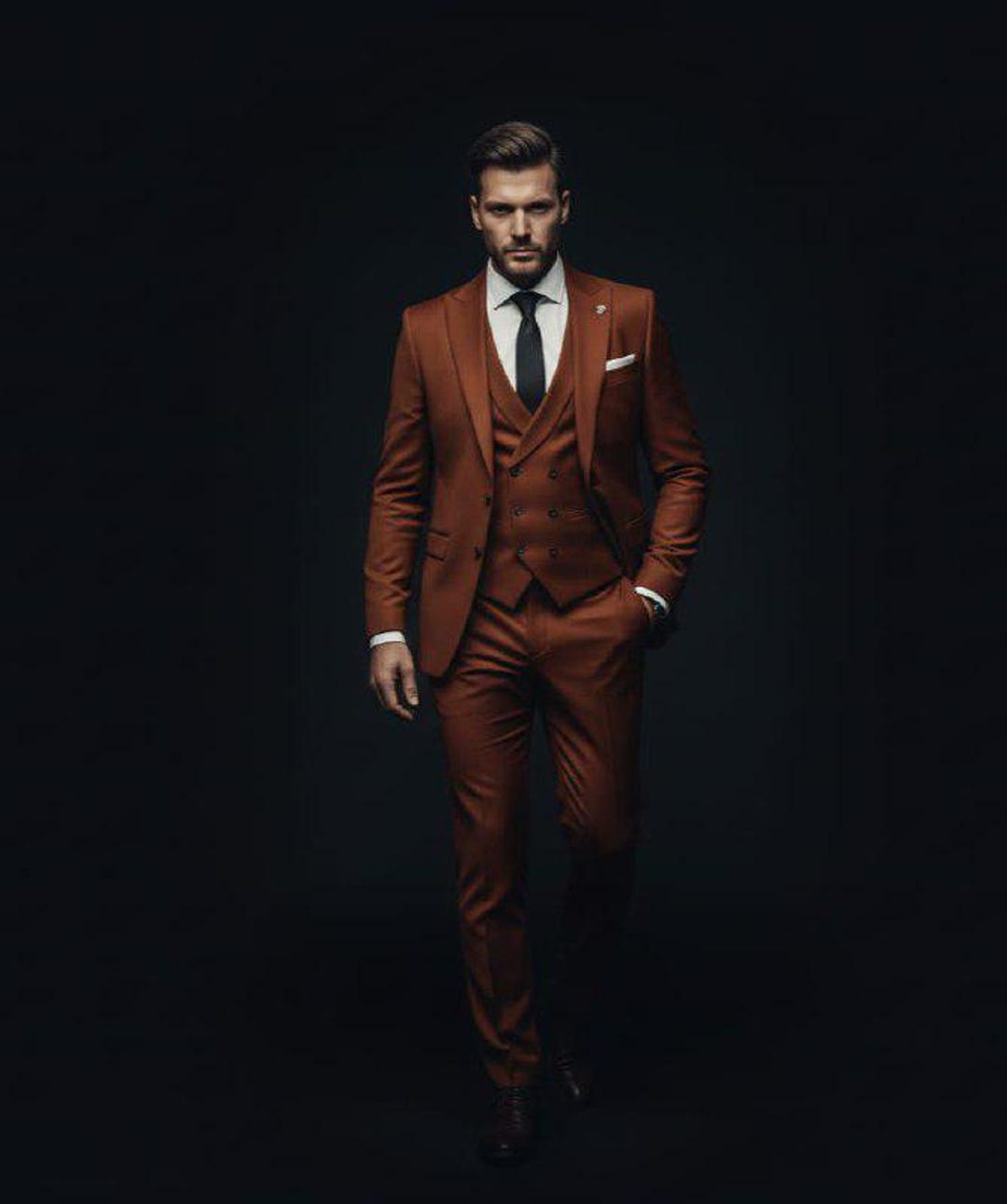 Classic Rust 3pc Suit for Men Wedding, Grooms & Groomsman - Etsy