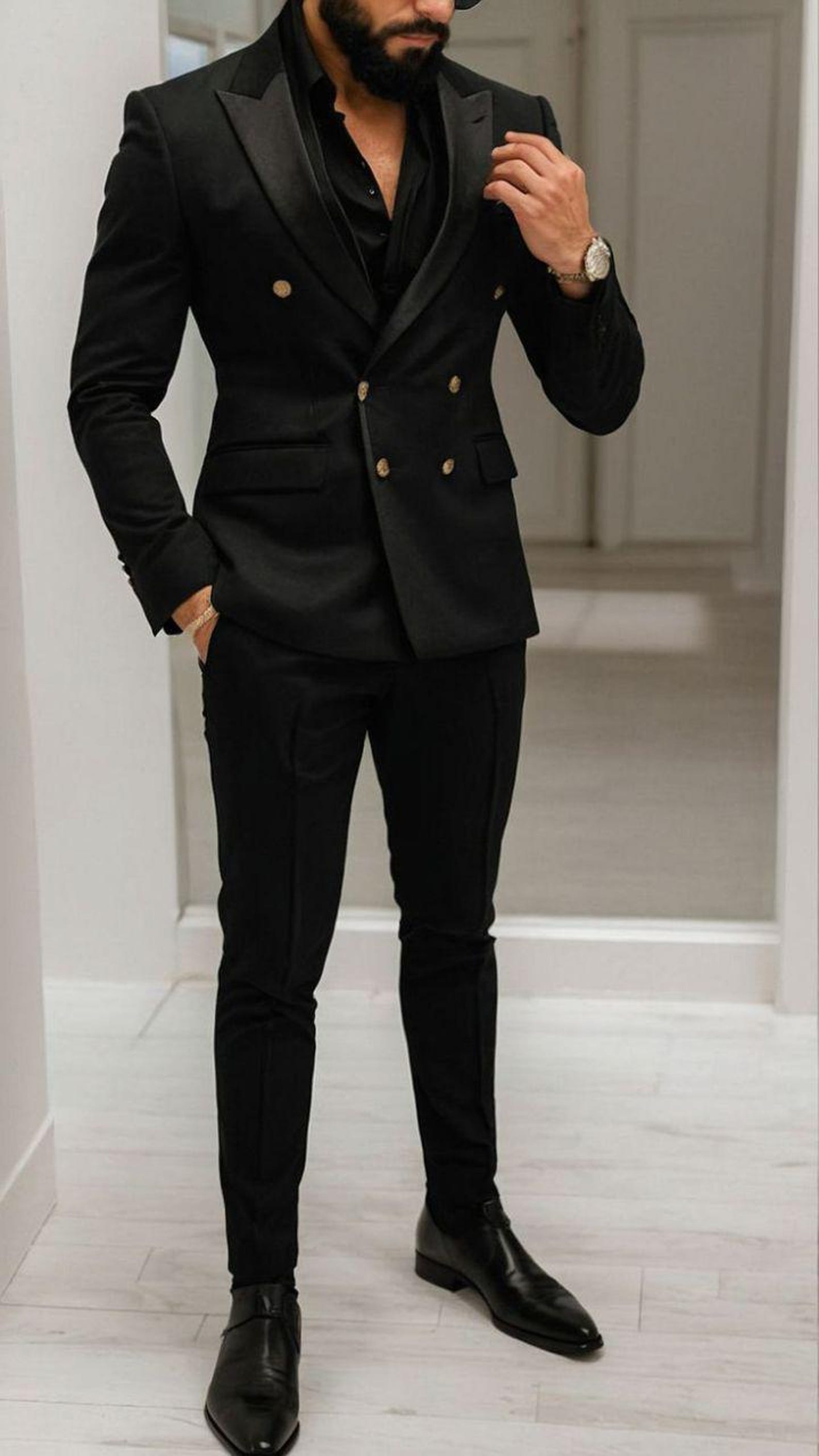Classic Two Piece Designer Double Breast Suit for Men Partywear ...