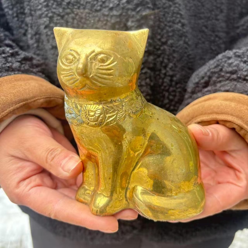 Fortune Cat Copper Statue Feng Shui Home Decor Store Gift - Etsy Australia
