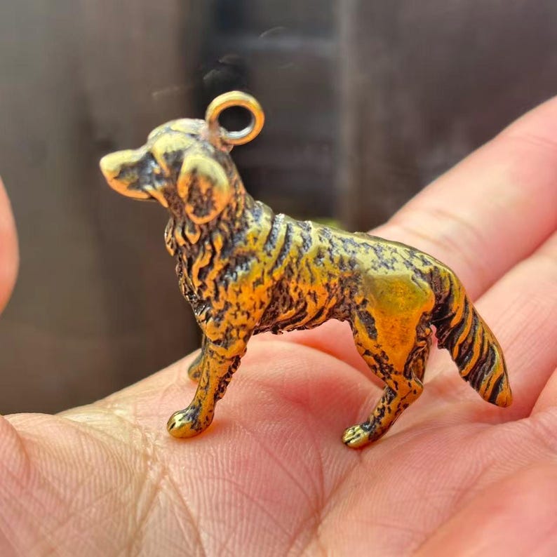 Brass Dog Pendant Feng Shui Home Protection Lucky Charm DYS038 - Etsy