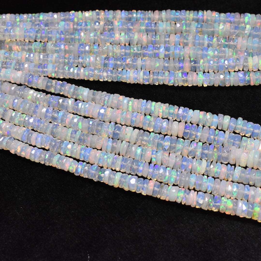 Top Grade Ethiopian Opal Tyre Beads | Ethiopian Opal Faceted Tyre Shape ...