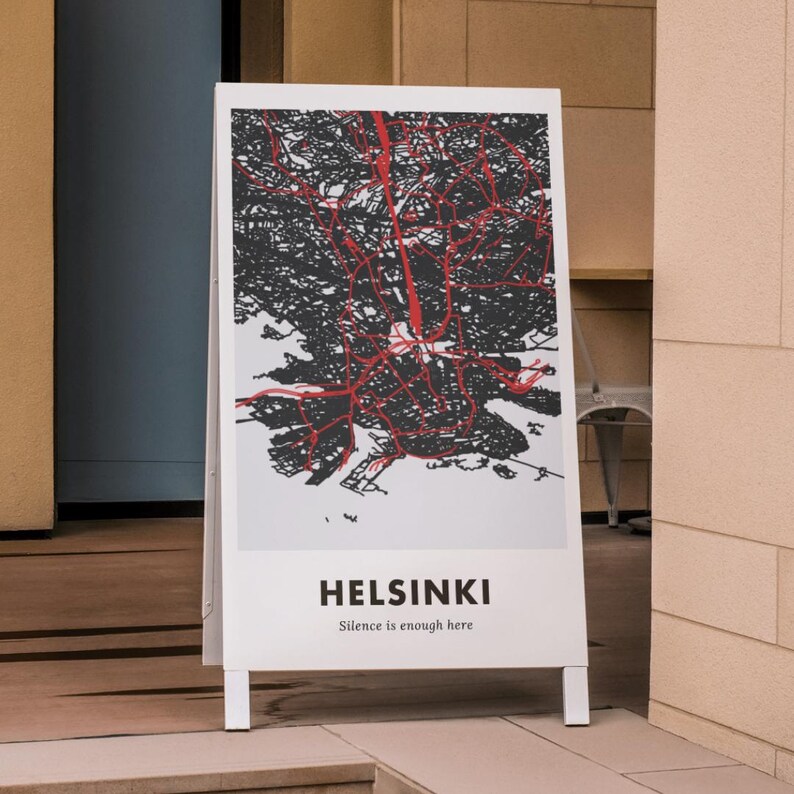 Helsinki Map Digital Download | Printable Finland Wall Art | Instant ...