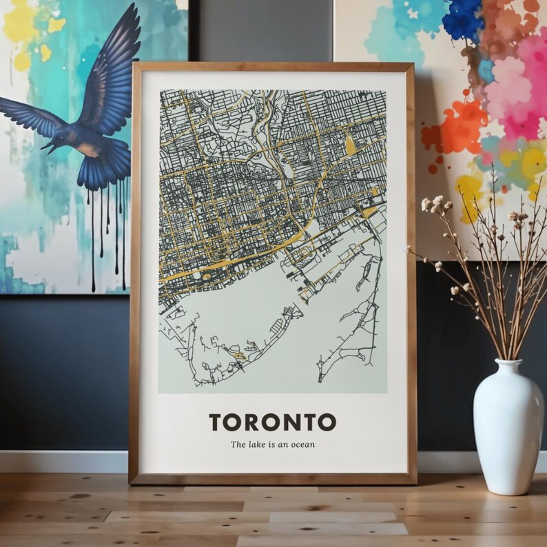 Toronto City Map Digital Download | Printable Canadian Art | Office ...