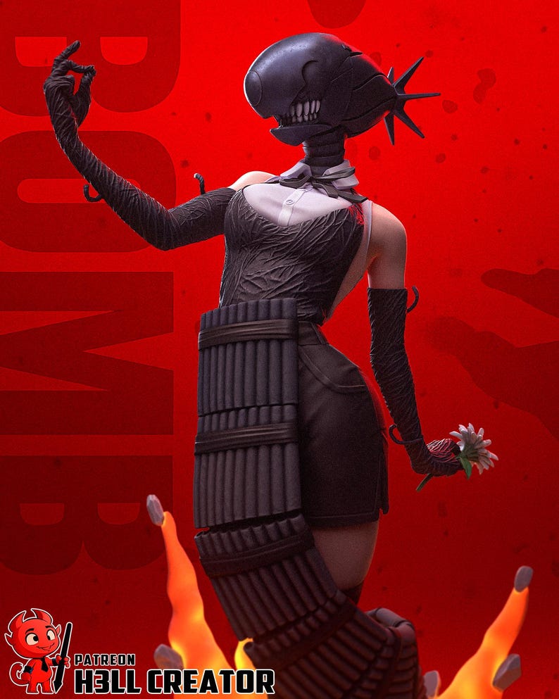 Chainsaw Man Reze (bomb Devil) Statue | Custom Hand-painted Resin Model ...