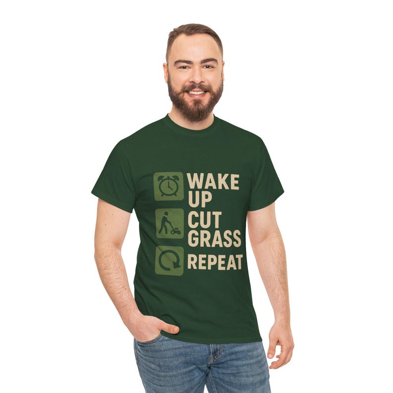 Wake up Cut Grass Repeat T-shirt | Lawn Mower Gardening Tee - Etsy UK