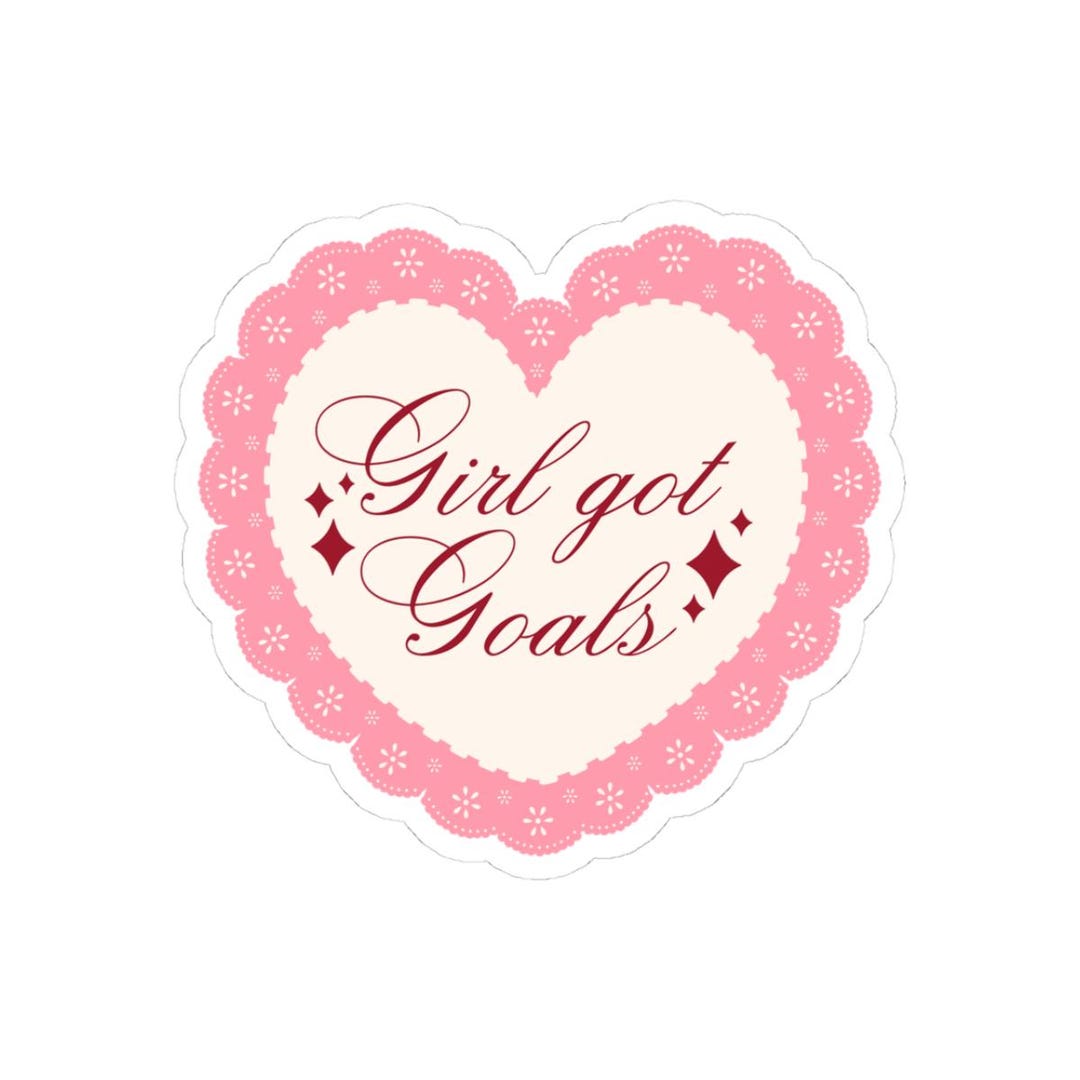 Girl Got Goals Heart Sticker | Kiss-cut Sticker - Etsy