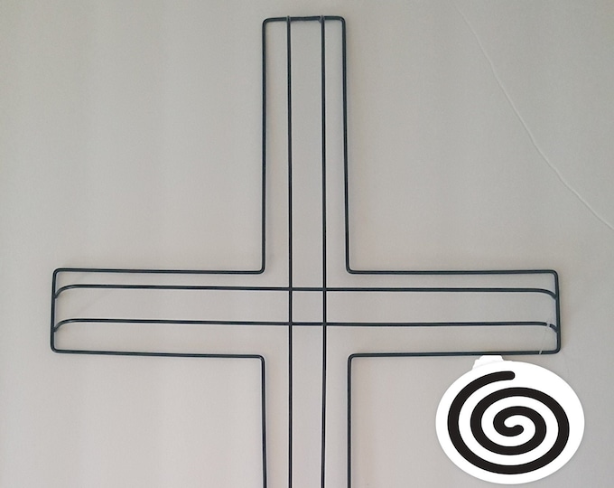 24” Cross Metal Wreath Form DIY Deco Mesh Burlap Frame - Etsy