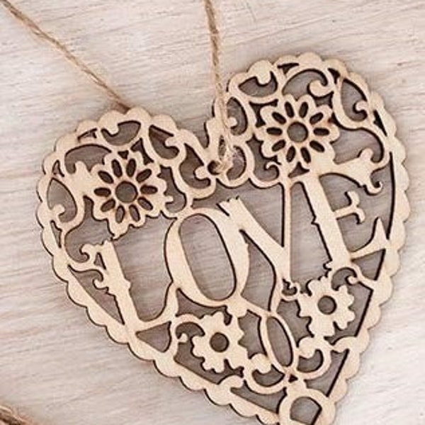 Laser Cut Wooden Heart Craft - Etsy