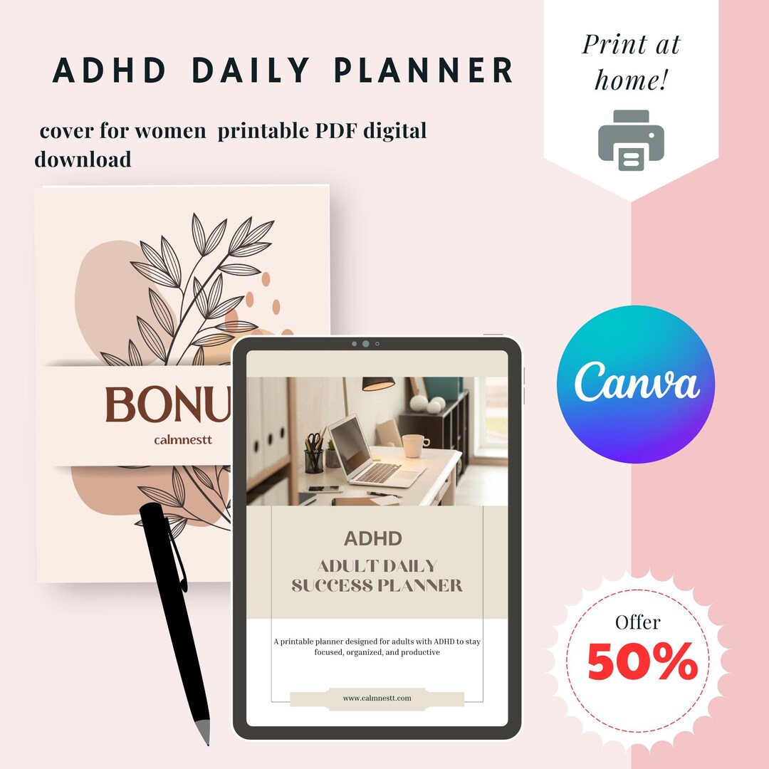 ADHD Adult Daily Planner - Etsy