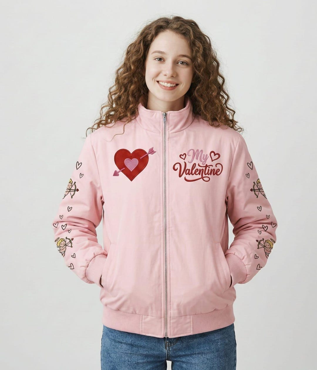 Customize Pastel Pink Digital Print Jacket – Unique Valentine Gift - Etsy