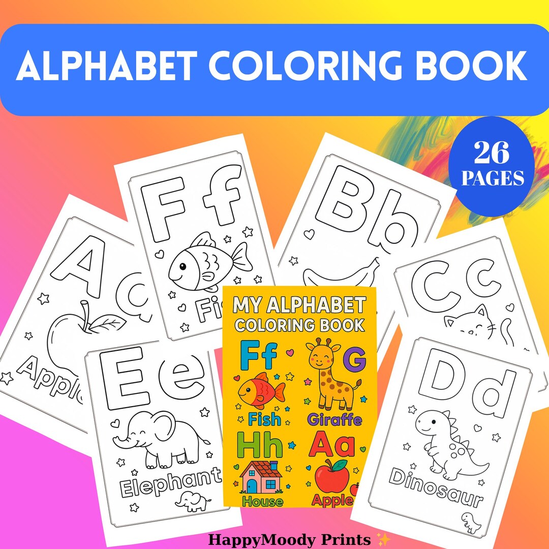 My Alphabet Coloring Book – Preschool Learning Printable (26 Pages | A4 ...