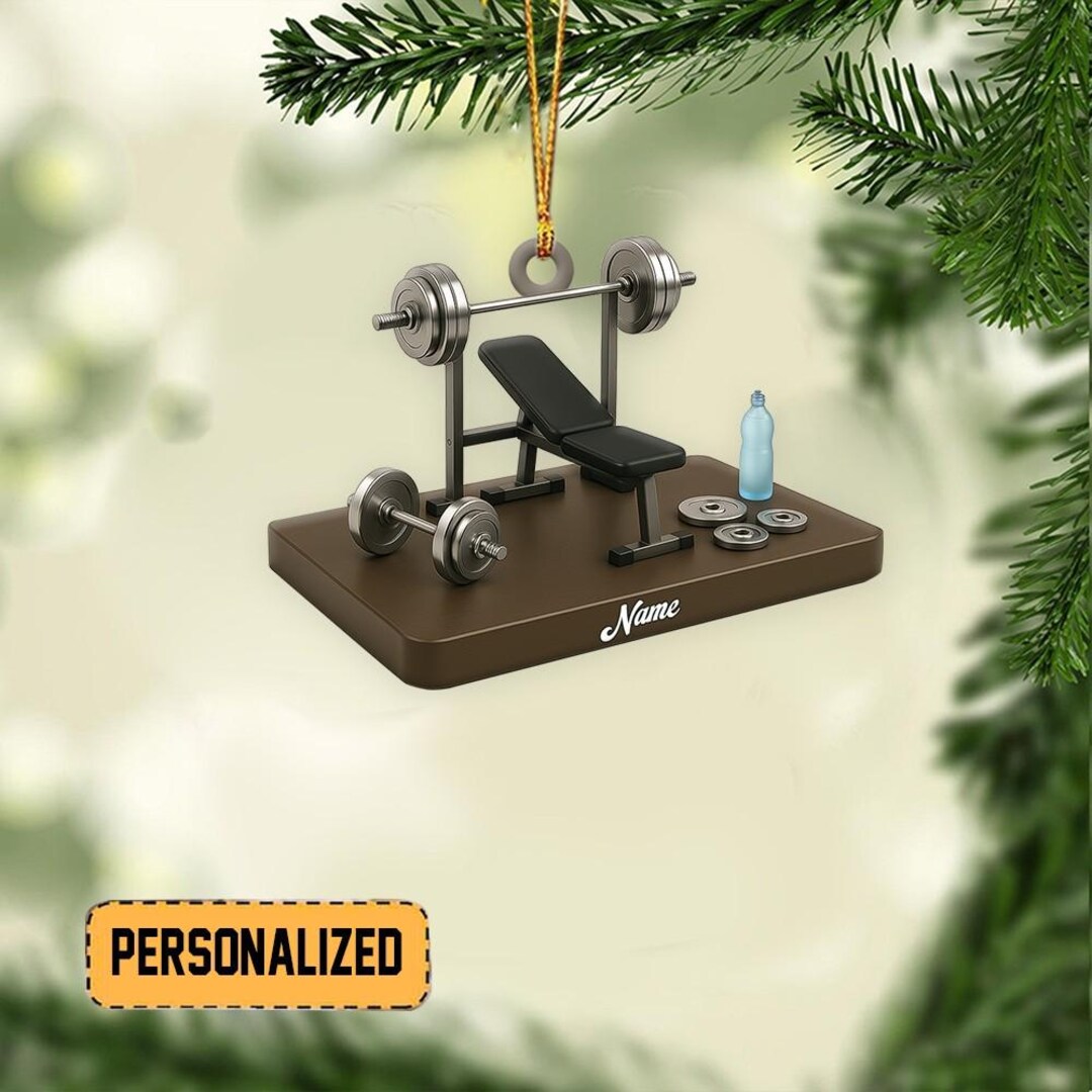Personalized Home Gym Ornament, Gym Equipment Bodybuilder Gift, Custom ...