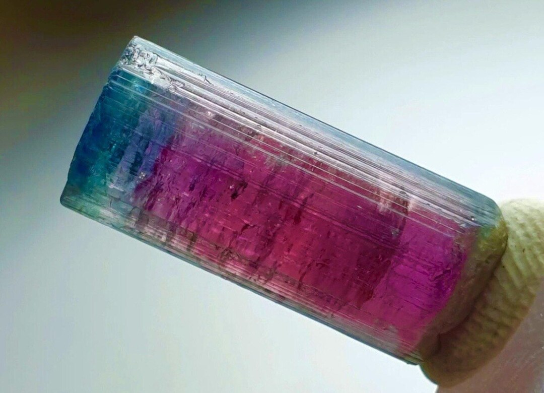 Rare Beautiful Blue Cap Tourmaline Crystal Natural Raw Specimen Cluster ...