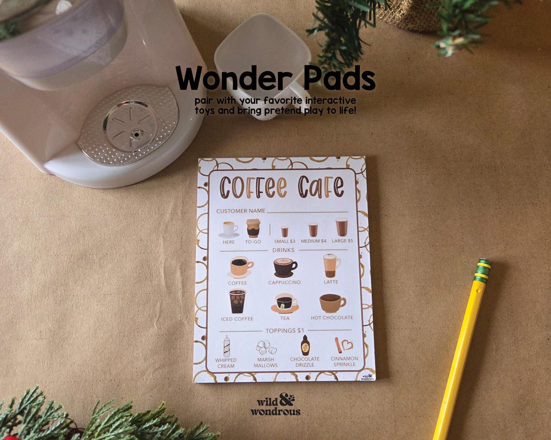 Wonder Pads: Coffee Cafe Pretend Play Notepad - Etsy