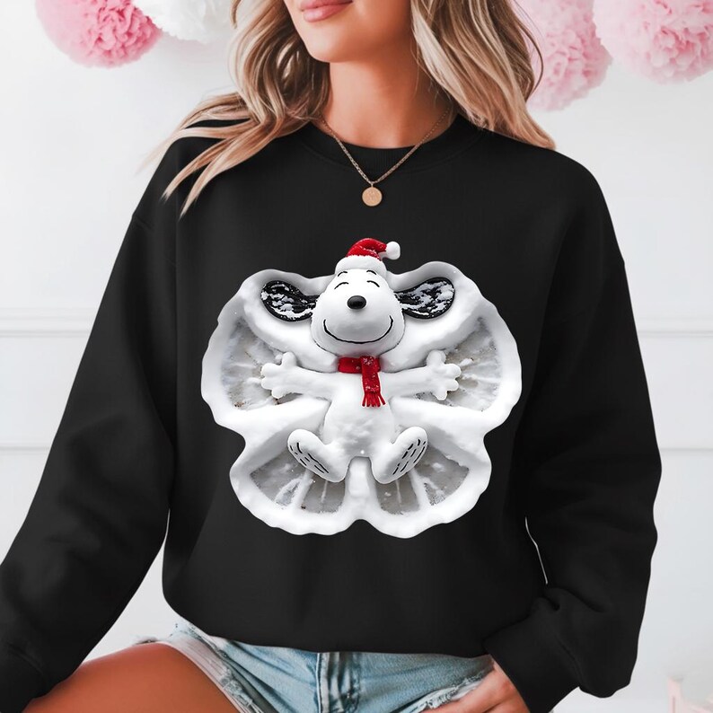Snoopy Snow Angel SVG PNG DTF, Photorealistic Christmas Sublimation ...