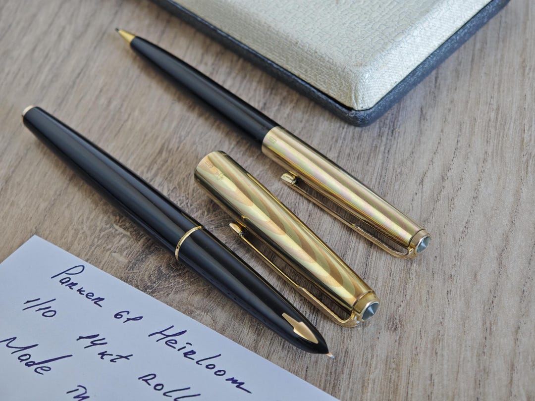 Vintage Parker 61 Fountain Pen & Pencil Set – 14ct Rolled Gold Heirloom ...