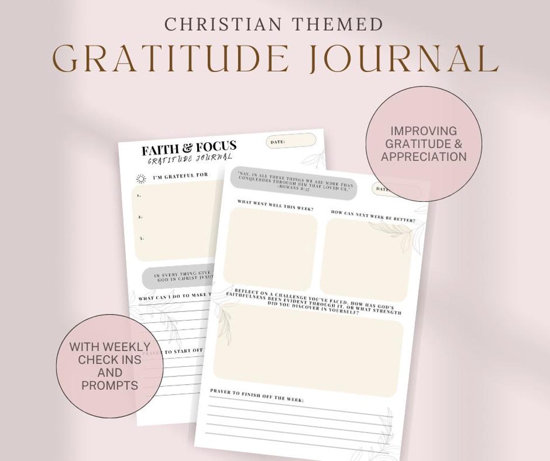 31 Day Christian Gratitude Journal | Scripture Prompts (PDF Pattern) - Etsy